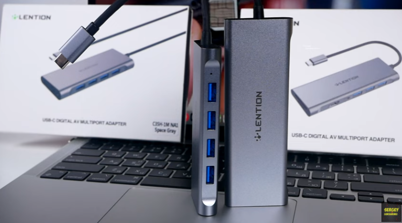 The Review of the LENTION 6 in 1 Long Cable USB-C Hub (CB-C35H-1M ...