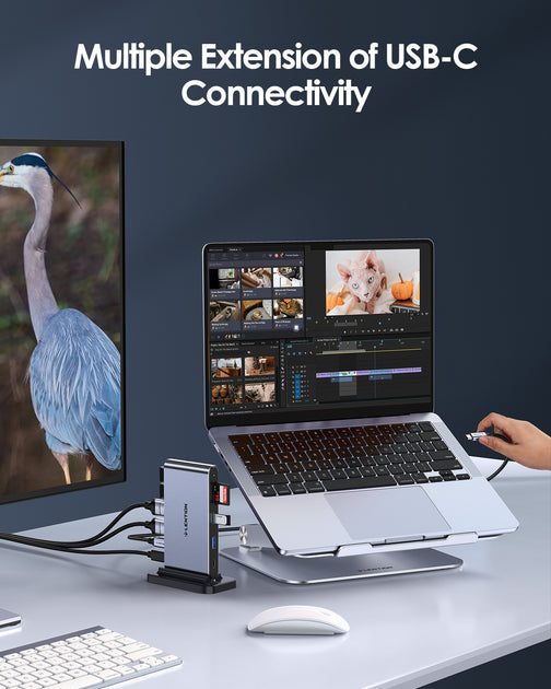 LENTION USB C 10-in-1 Docking Station (CB-D62, Space Gray) – Lention