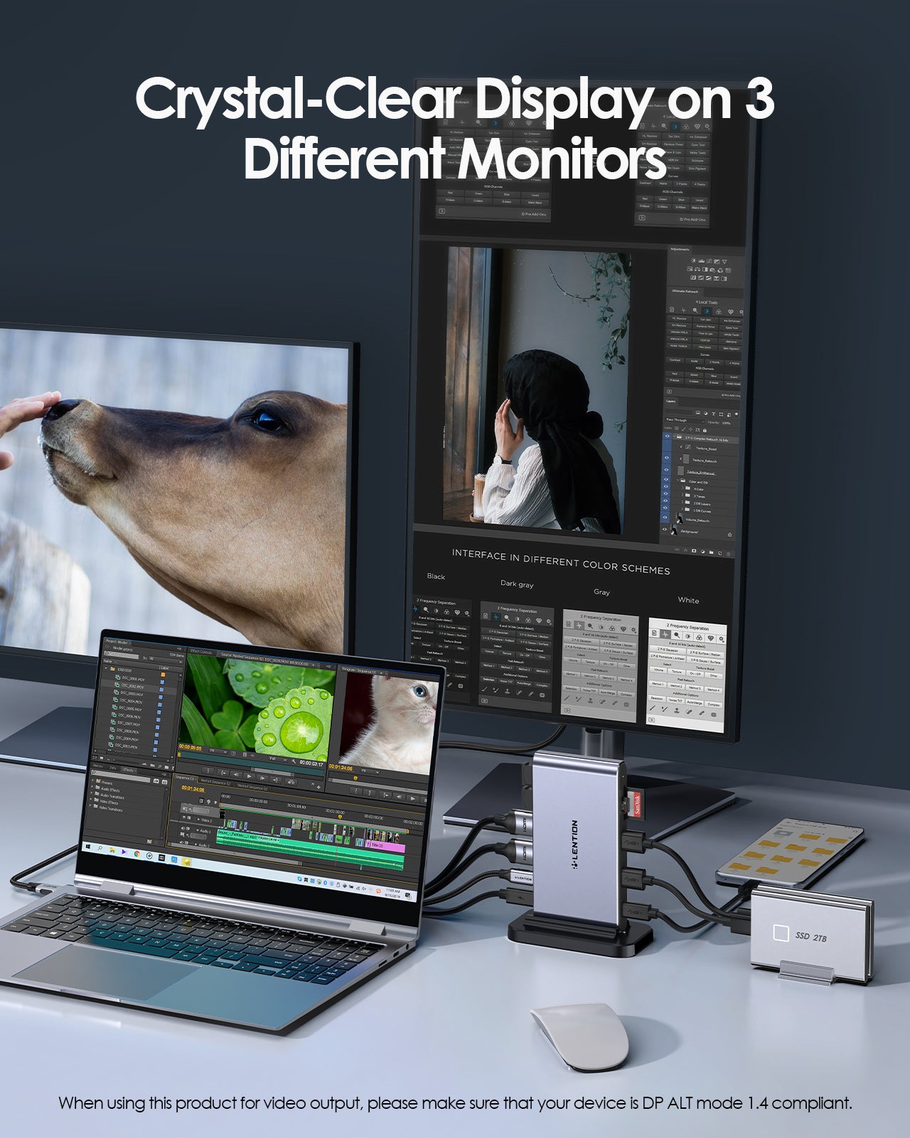 LENTION USB C 10-in-1 Docking Station (CB-D62, Space Gray) – Lention