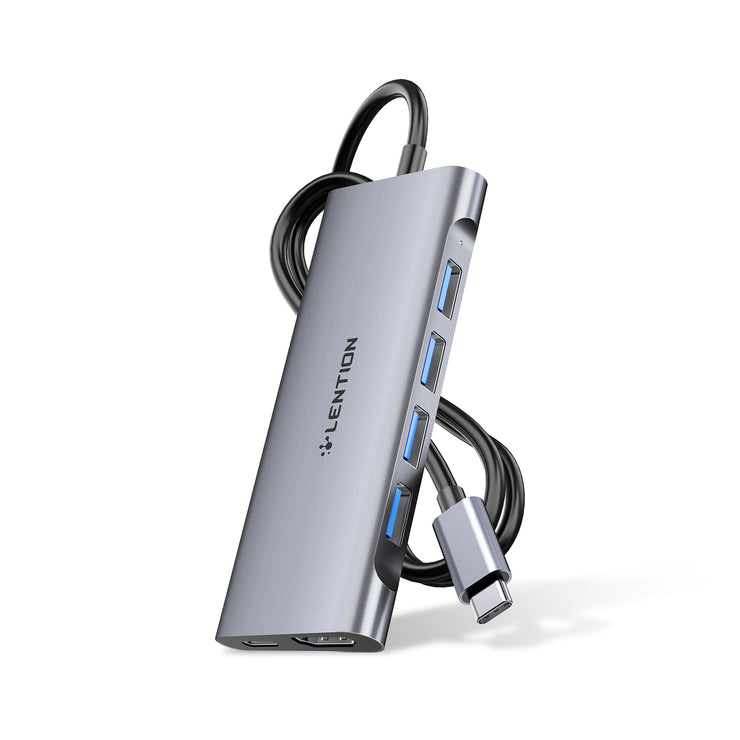 LENTION 6 in 1 Long Cable USB C Multi-Port Hub|Lention