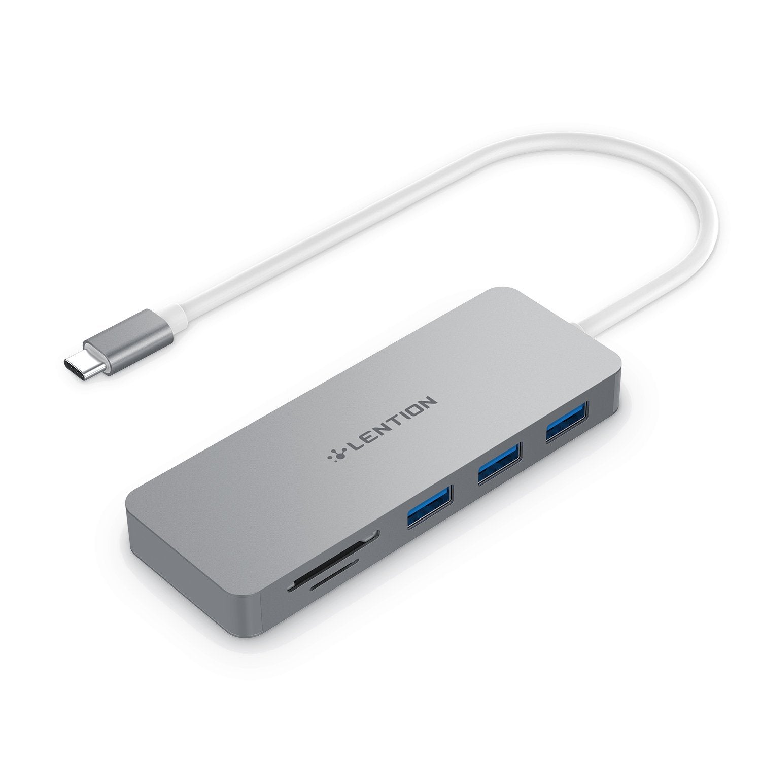 LENTION USB C Hub with 3 USB 3.0 and SD/Micro SD Card Reader|Lention