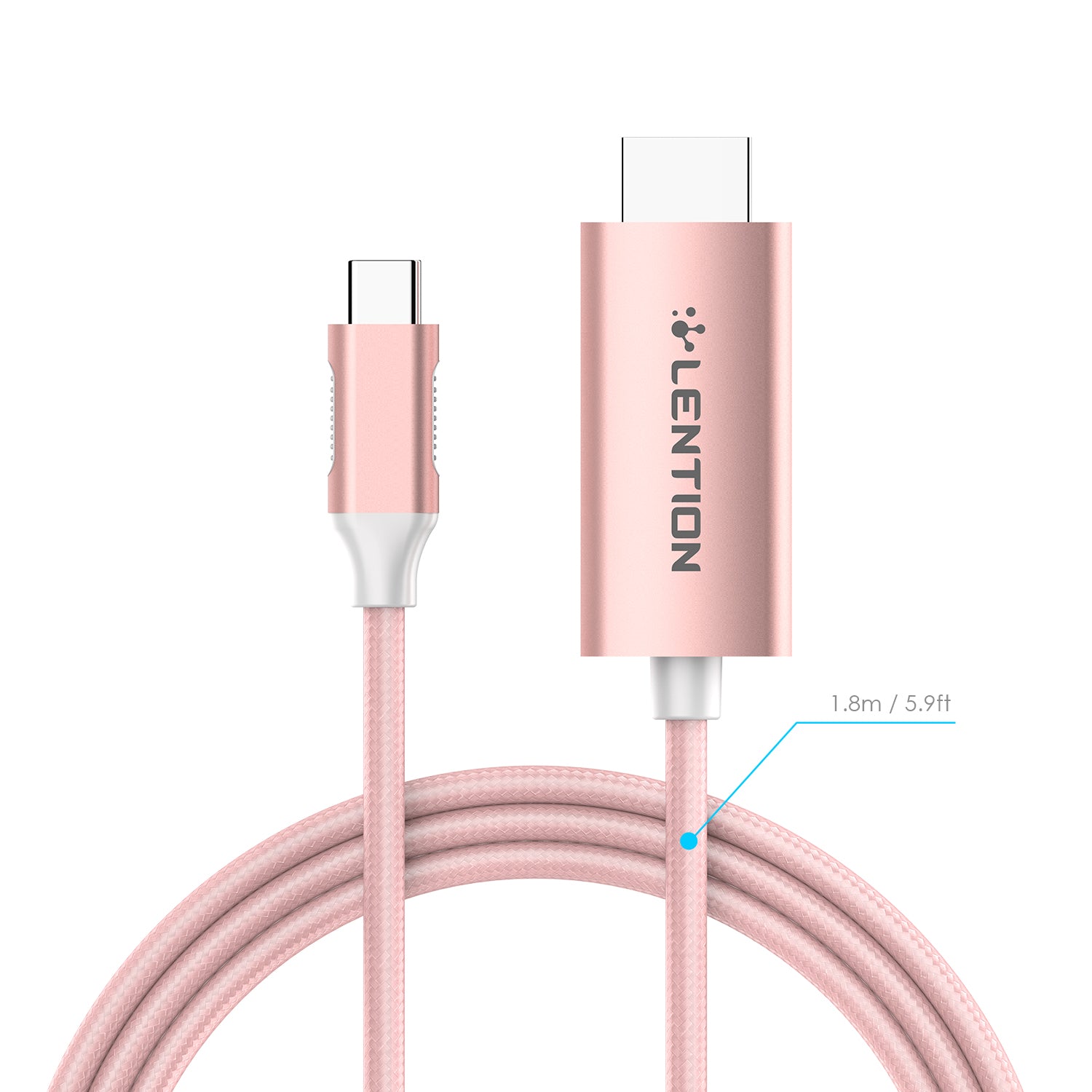 LENTION 6ft Long USB C to HDMI 2.0 Cable Adapter (4K/60Hz)|Lention