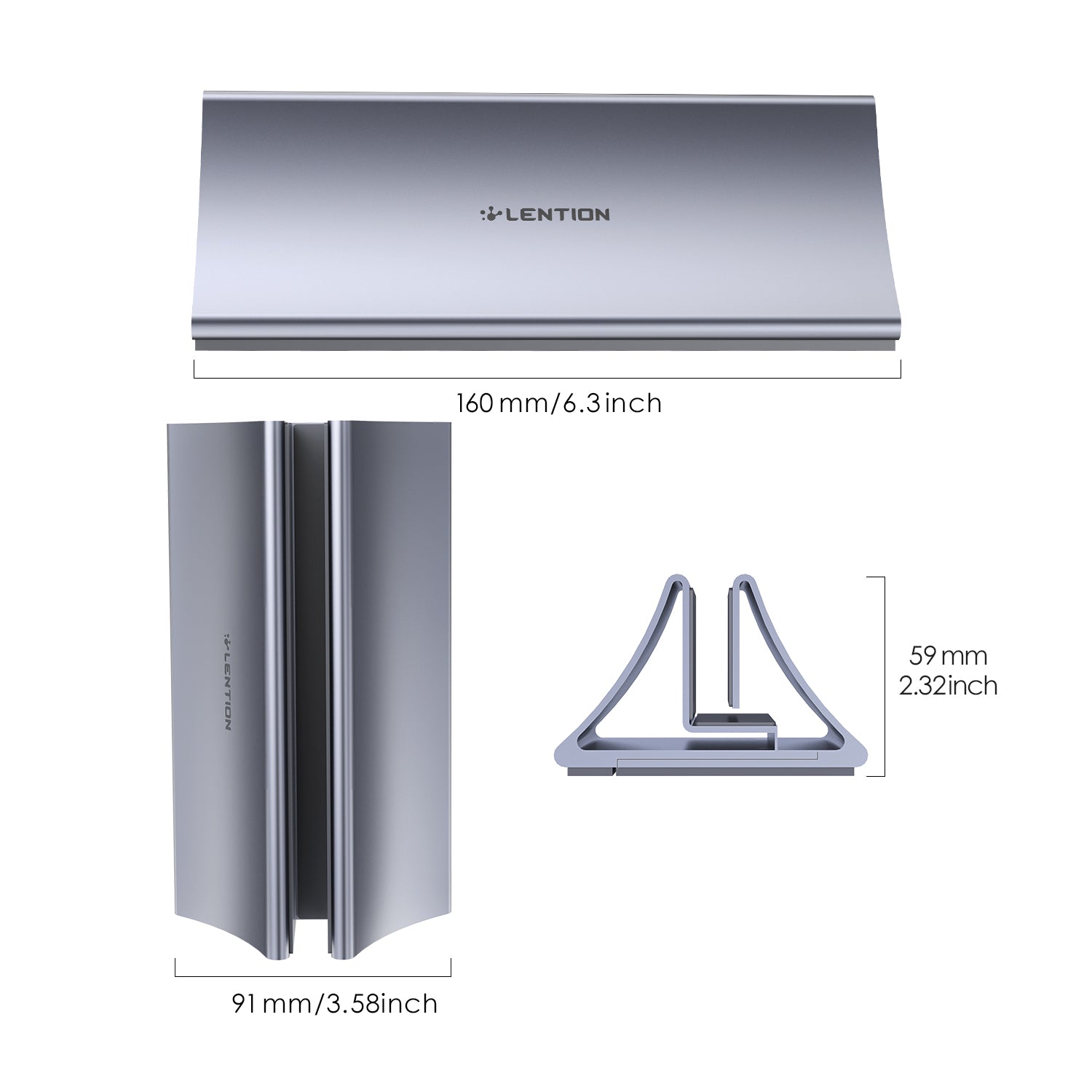 LENTION Aluminum Space-Saving Vertical Desktop Stand (Stand-LS2) – Lention