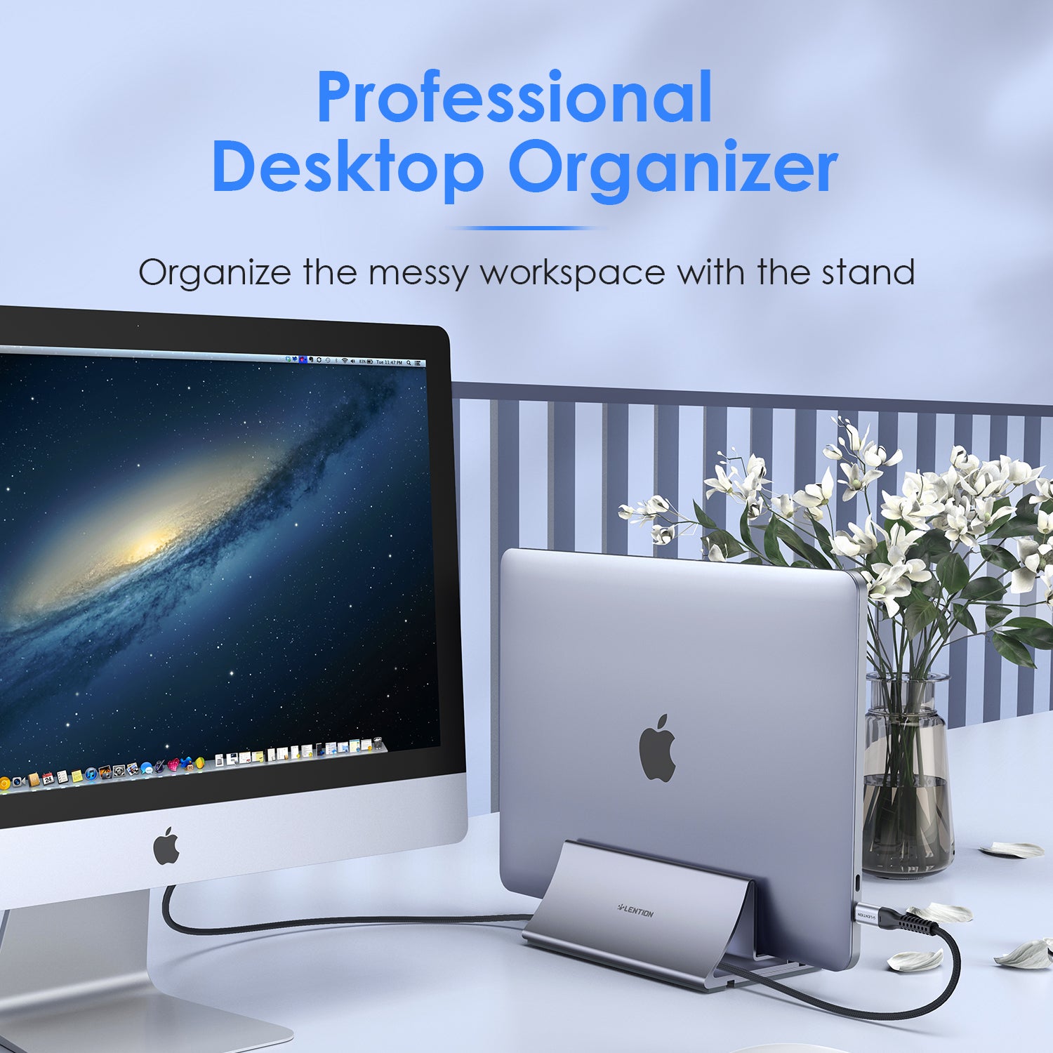 LENTION Aluminum Space-Saving Vertical Desktop Stand (Stand-LS2) – Lention