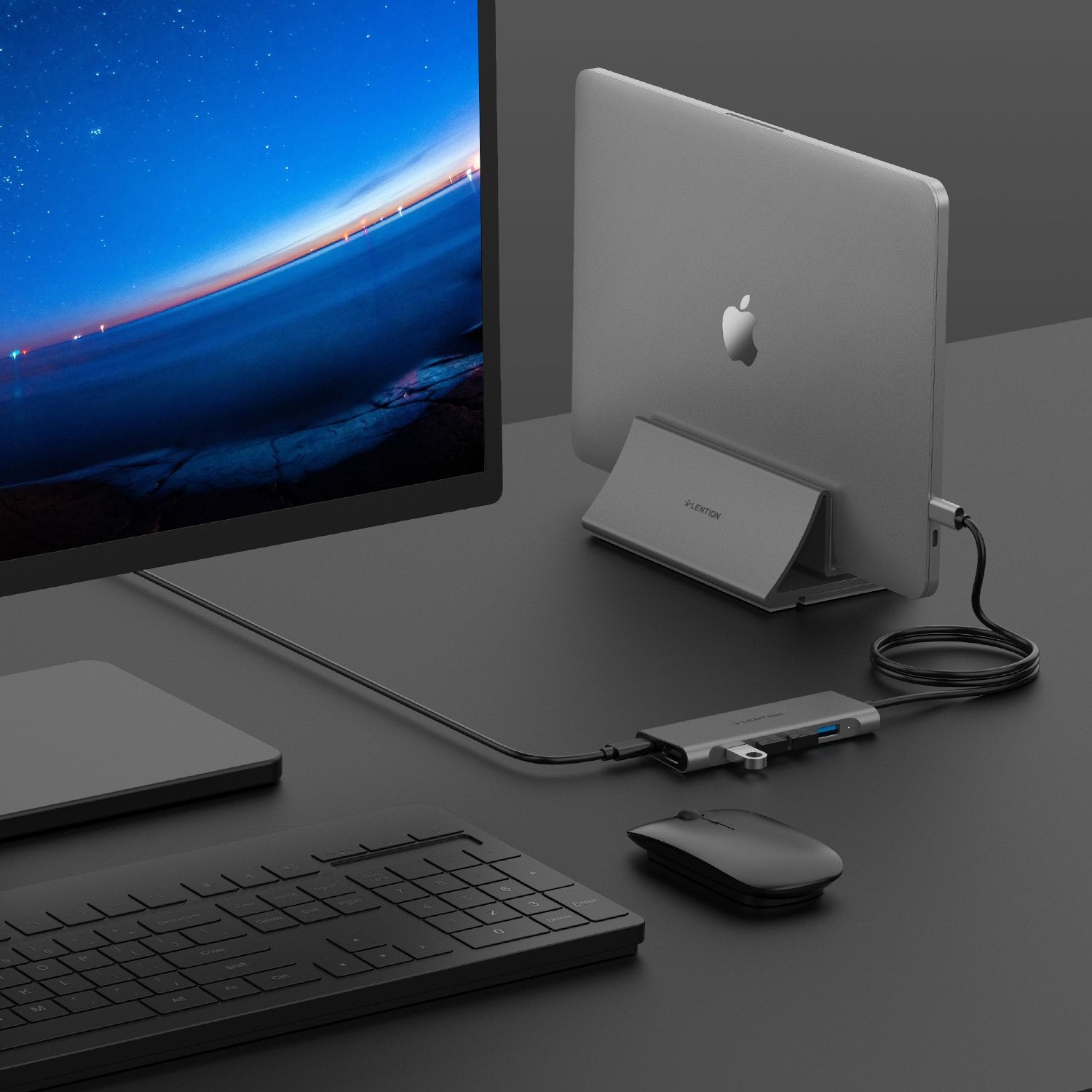 LENTION 6 in 1 Long Cable USB C Multi-Port Hub|Lention